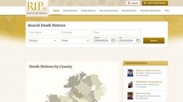 Irish Times Group acquires RIP.ie website - Homepage - Roscommon Herald