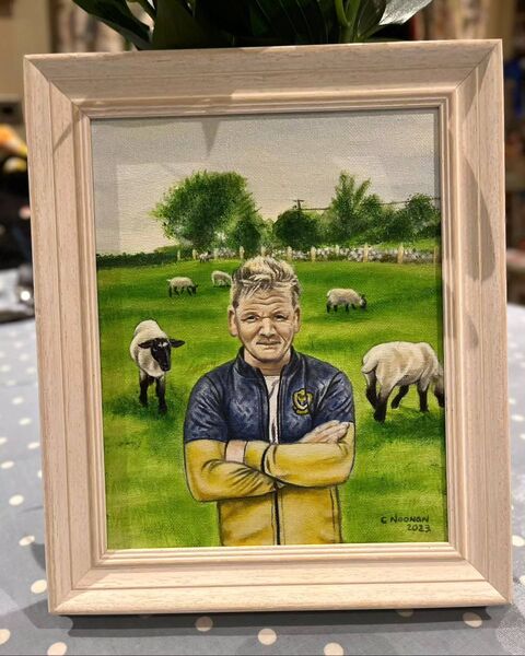 Gordon Ramsay receives painting of himself in Rossie colours during ...
